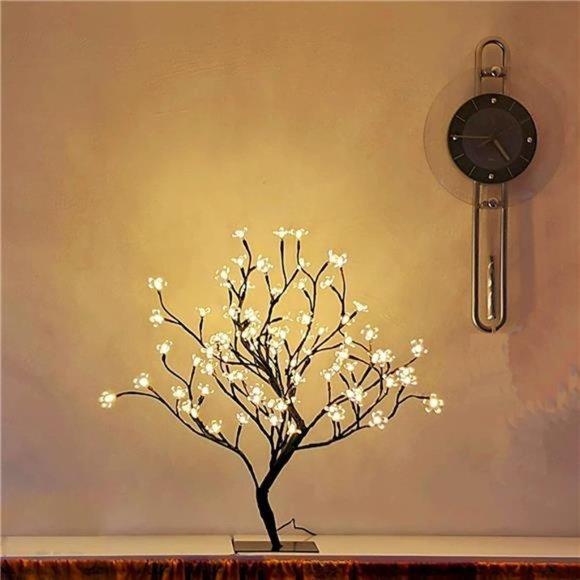 Holiday | 23inch 9 Leds Cherry Blossom Tree Lights Desk Top Bonsai Tree ...